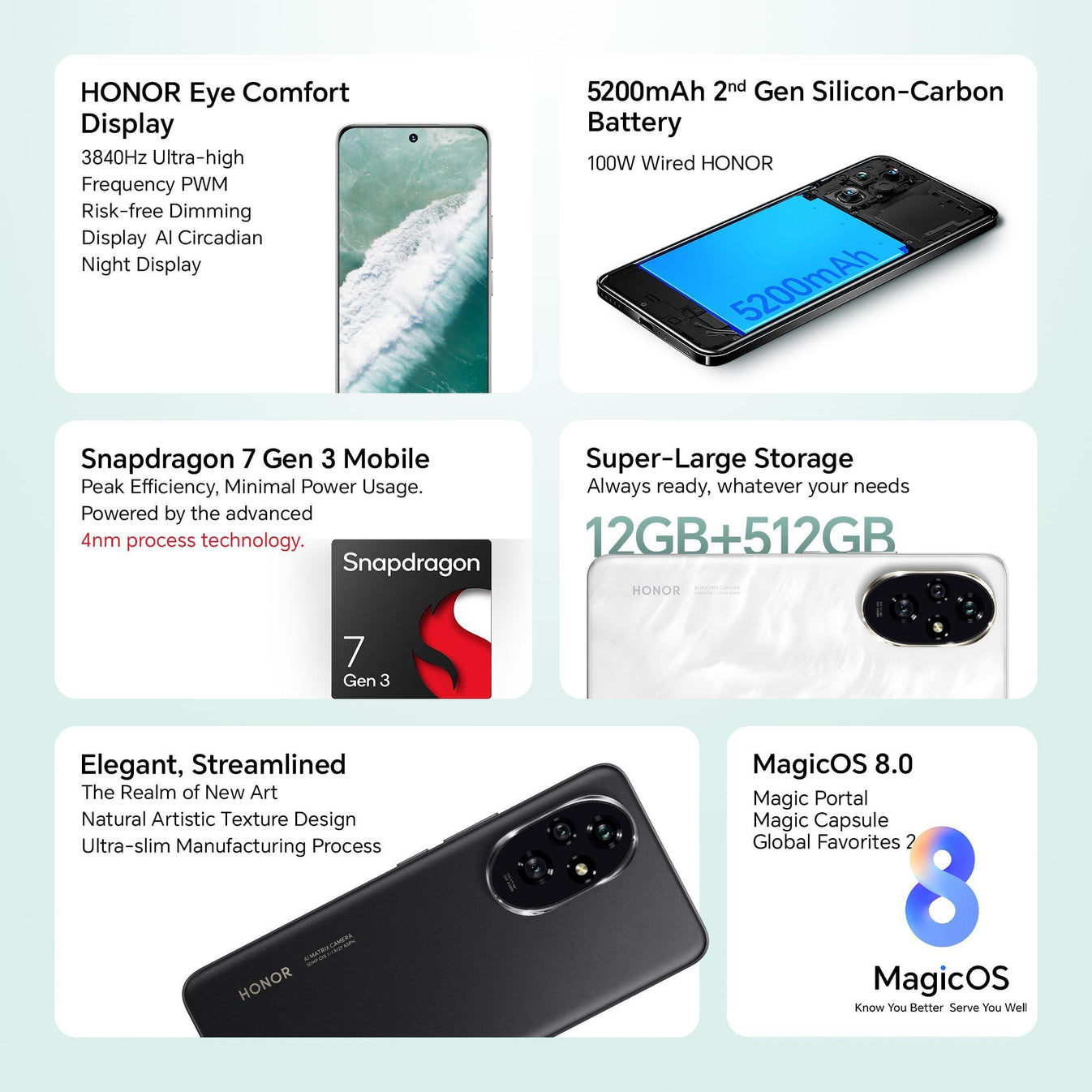 HONOR 200 5G (Moonlight White, 8GB + 256GB) | 6.7-inch AMOLED Quad ...
