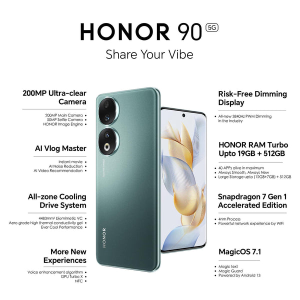 (Refurbished) HONOR 90 (Emerald Green, 8GB + 256GB) | India's First Eye ...